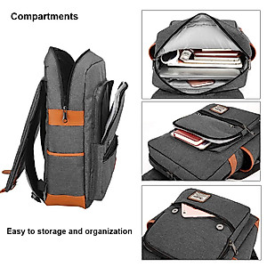 FEWOFJ Professional Laptop Backpack, Women Vintage College School Bookbag - Black