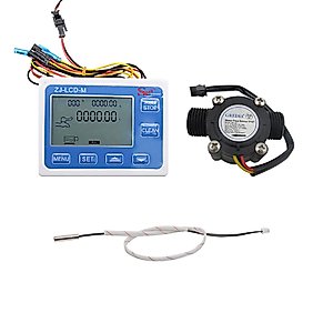 GREDIA Digital LCD Display Quantitative Controller Water Control + 1/2" Hall Effect Flow Sensor Flowmeter
