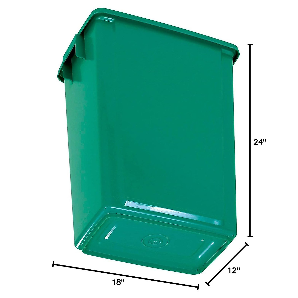 Global Industrial Recycling Container, 15 Gallon, 12" W X 18" D X 24" H, Green
