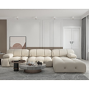 BOKIFOL Sectional Sofa, Modular Sectional Couch with Ottomans- L Shaped Couch for Living Room, 4 Seater Sofa Sets,104"(Beige)