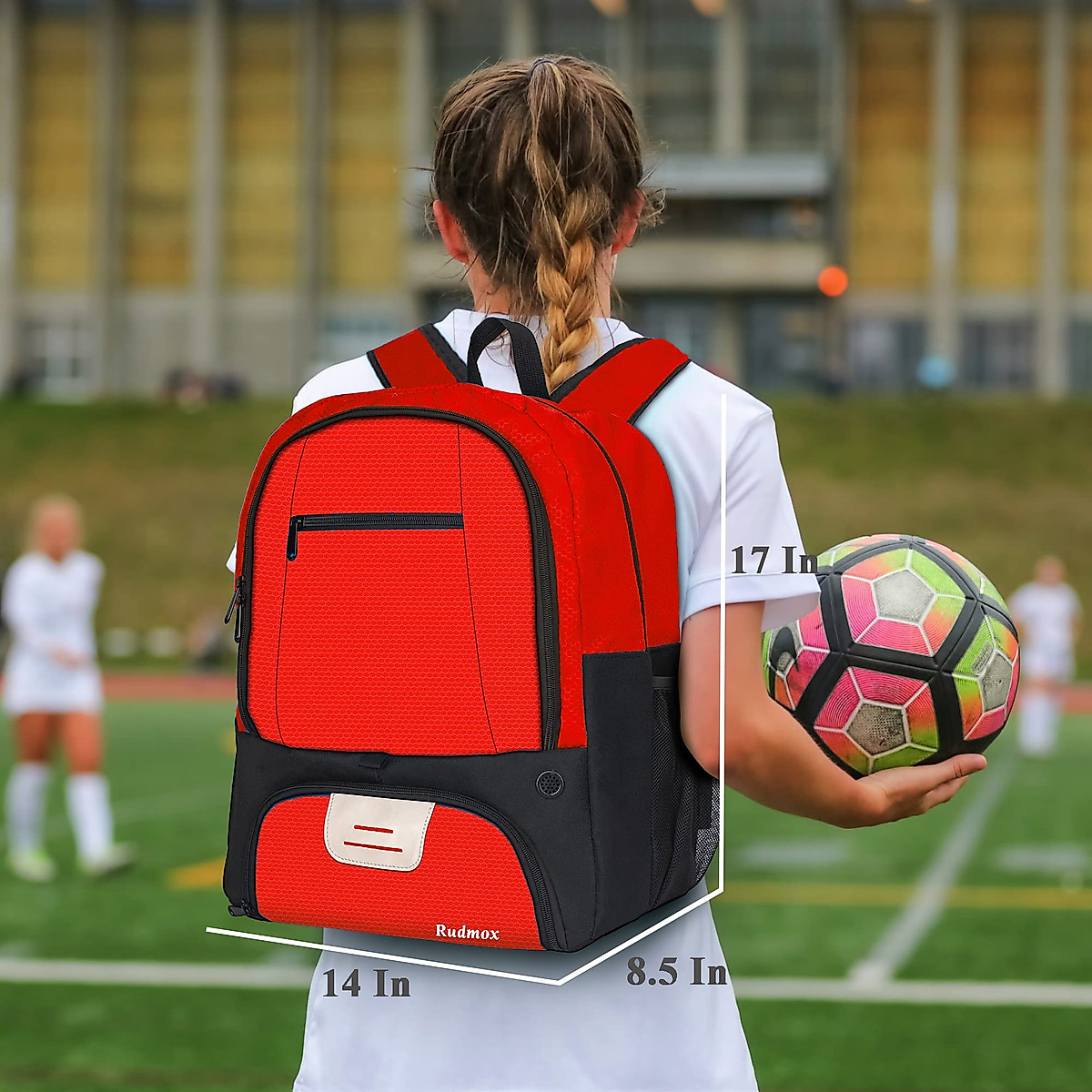 Rudmox Soccer Ball Bag-Backpack for Basketball,Volleyball with Cleat Shoes and Ball Compartment for Sports Team,Trainning