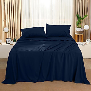 Utopia Bedding Full Bed Sheets Set - 4 Piece Bedding - Brushed Microfiber - Shrinkage and Fade Resistant - Easy Care (Full, Navy Blue)