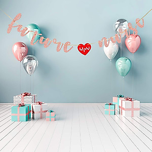 Talorine Glitter Future Nurse Banner for Nurse RN Grad - Finally Done College Graduation Party Bunting Decorations Supplies Rose Gold