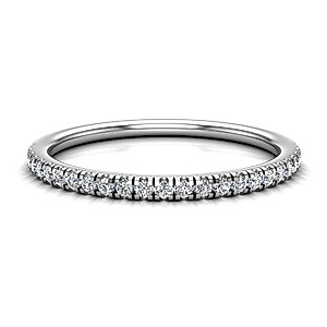 Glitz Design 10K White Gold Wedding bands Stacking diamond rings Box & Certificate of Authenticity 0.10 carat (L-M) Ring Size 7