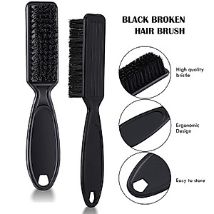 4 Pieces Hairdressing Brush Tools, Includes 2 Pieces Barber Blade Cleaning Brush Clipper Cleaning Nylon Brush and 2 Pieces Neck Duster Brush Hair Sweep Brush for Hair Styling, Black