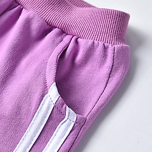 Toddler Boys Girls Clothes Hoodies Zipper Sweatshirt+Trouser Casual 2Pcs Outfits Set(Purple, 110/4T)