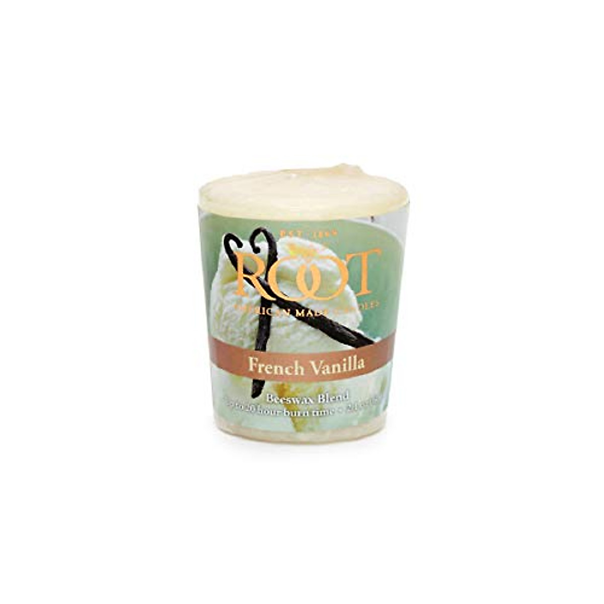 Root Candles 20-Hour Scented Beeswax Blend Votive Candles, 3-Count, French Vanilla, 3 Count