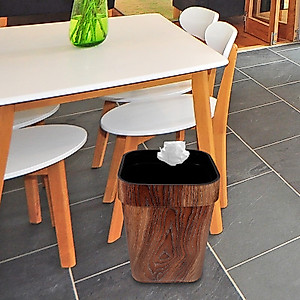 Cabilock Bathroom Trash Can, 14.0 liters, Polypropylene, Square, Light Brown