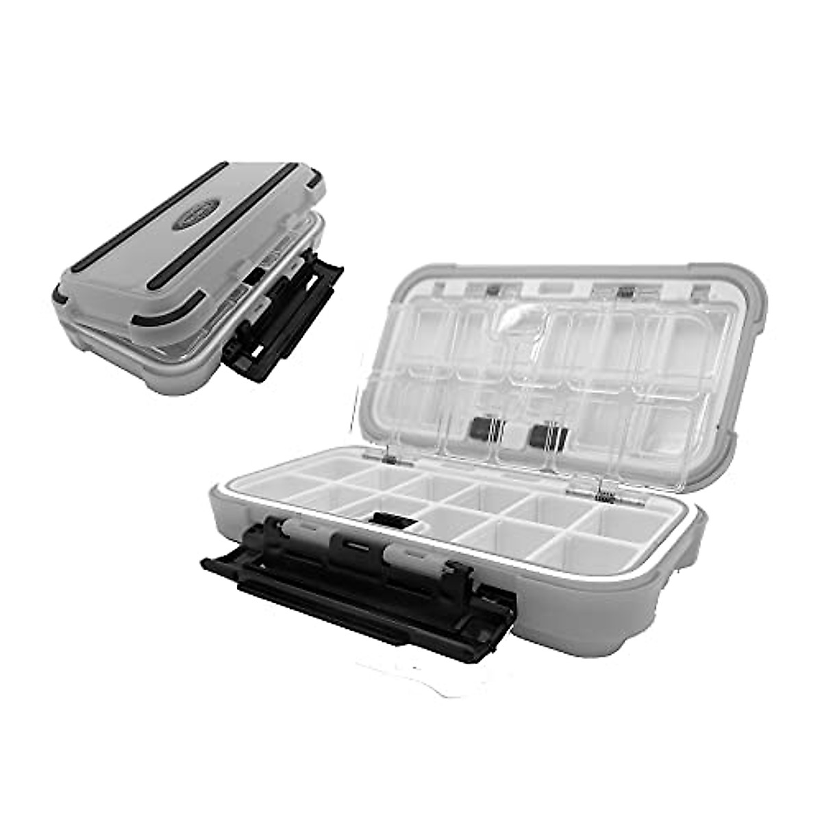 Waterproof Portable Tackle Box Organizer for Vest Small Case Mini Utility Lures Box Kayak fishing Containers For BASS Lures Jewelry Bead for Vest (Gray, MEDIUM)