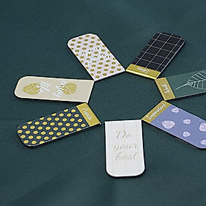 Magnetic Bookmarks Magnet Page Markers, 14 PCS Magnetic Page Clip for Students Teachers, Fun Book Marks for Reading(QS19-B)