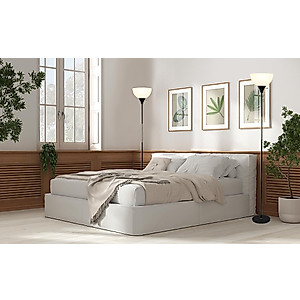 Floor Lamp, Dimmable Standing Lamp, 3 Levels Brightness Led Floor Lamp Rotary Switch Floor Lamps Modern Industrial Lamp with Shade, Tall Lamps for Living Room Bedroom Office Dining Room (Black)