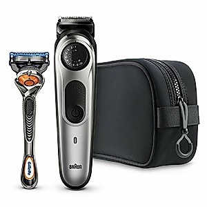 Braun Beard Trimmer BT5960 | Hair Clippers for Men | Cordless & Rechargeable | Detail Trimmer Head | with Gillette ProGlide Razor and Travel Bag - Silver/Black
