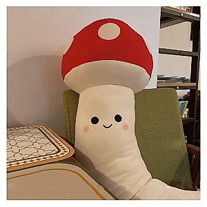 Hofun4U Mushroom Plush Pillow, Mushroom Stuffed Plush, Mushroom Plush Body Pillow Home Decoration Birthday for Kids Adults (Red,35 inch)
