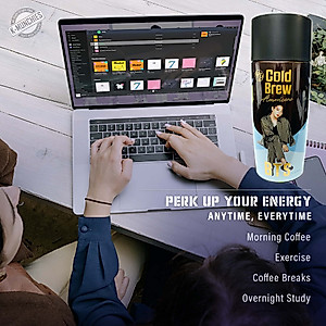 K-Munchies Paldo BTS Coffee - 7 x 270 mL BTS Cold Brew Coffee Americano Premium Package - Bottled Cold Coffee Drink - Instant Canned Coffee Cold Brew Beverages Featuring South Korea's Bangtan Boys