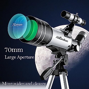 Telescope for Adults & Kids, 70mm Aperture 400mm Refractor Telescope (24X-180X) for Astronomy Beginners, Portable Telescope with Adjustable Tripod Phone Adapter & Wireless Remote, Gifts for Kids