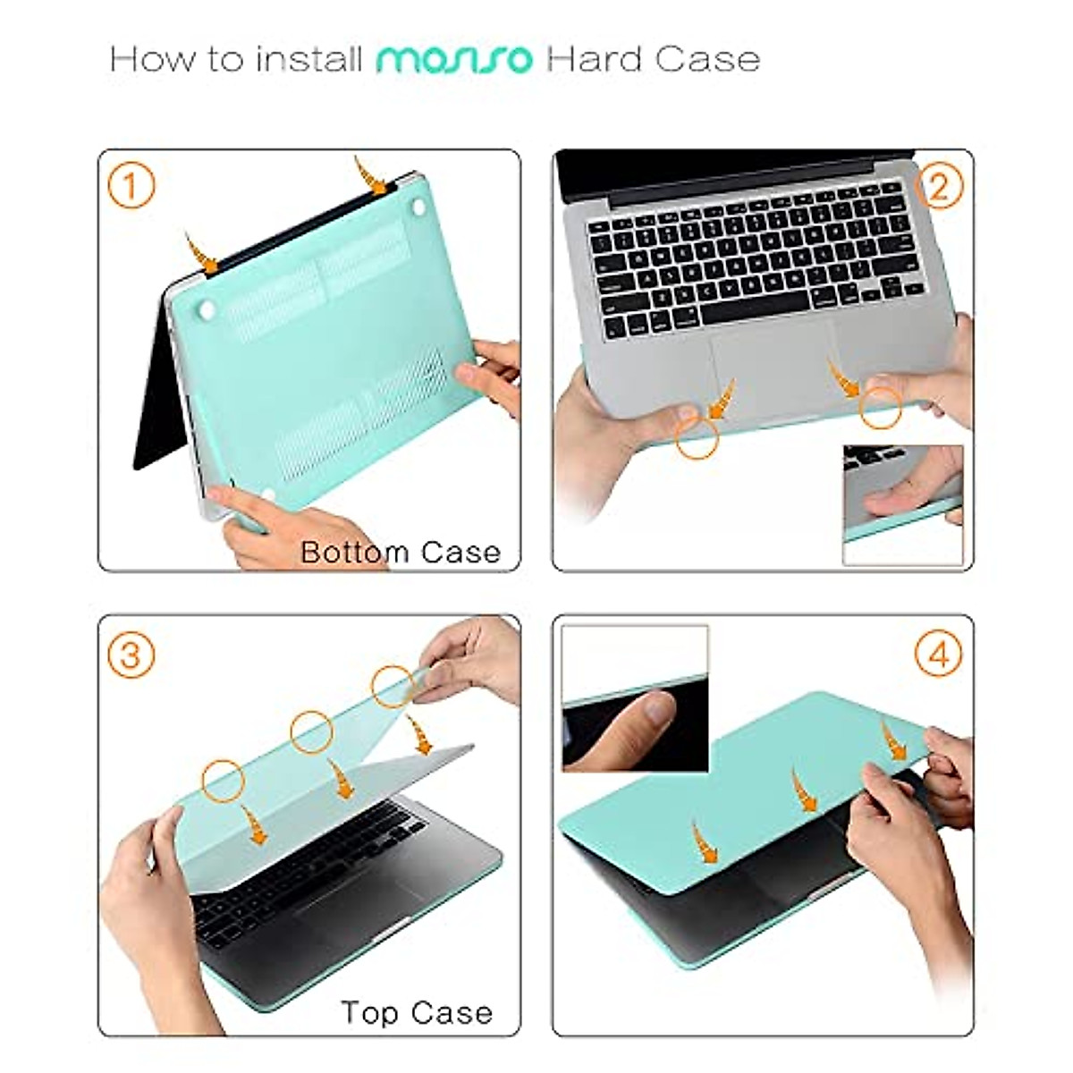 MOSISO Case Only Compatible with MacBook Pro Retina 13 inch (Models: A1502 & A1425) (Older Version Release 2015 - end 2012), Plastic Hard Shell Case & Keyboard Cover & Screen Protector, Black