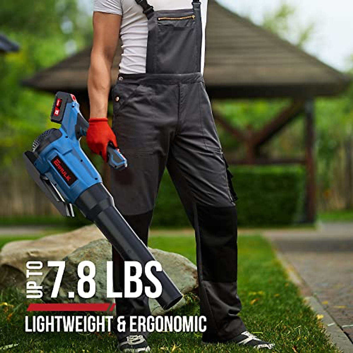 Enhulk Leaf Blower Cordless, 430 CFM Max Electric Jet Blower with Powered Brushless Motor, 20V 4.0Ah Battery & Fast Charger, High/Low-Speed Handheld Blowers for Lawn Care Yard Work Around The House
