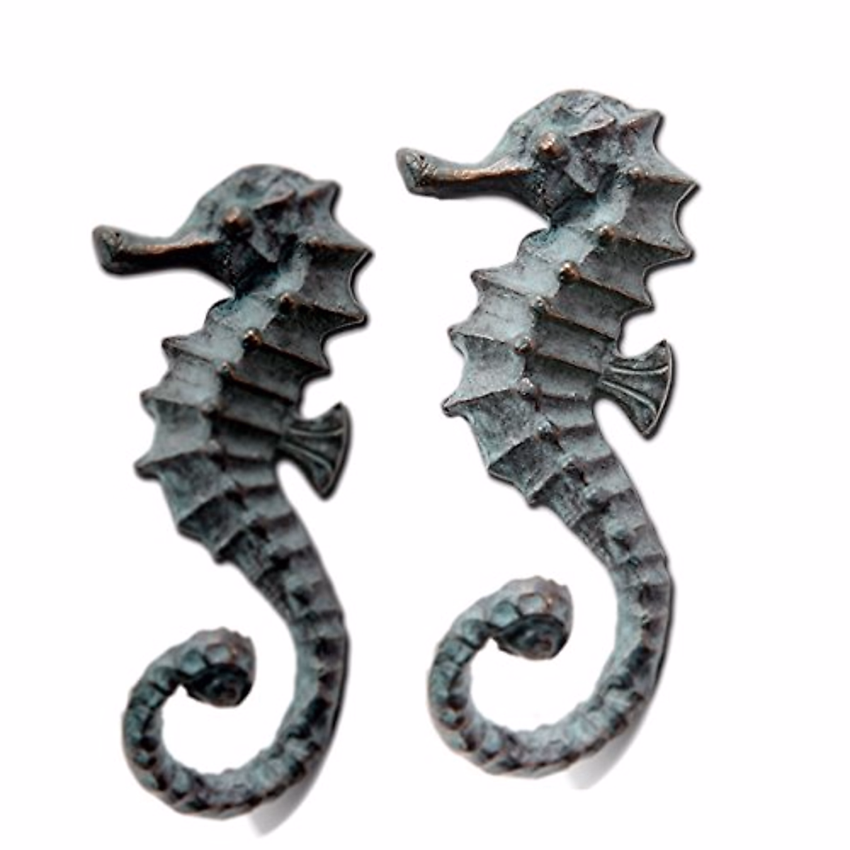 Seahorse Hooks Set of 2 Cast Iron 5 Inch Wall Decor