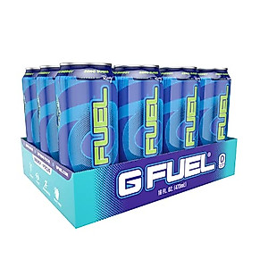 G Fuel Chug Rug Energy Drink, Sugar Free, Healthy Drinks, Zero Calorie, 300 mg Caffeine per Carbonated Can, Sour Blue Flavor, Focus Amino, Vitamin + Antioxidants Blend - 12 Pack