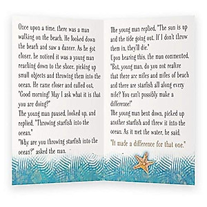 Smiling Wisdom - Starfish Story Appreciation Small Keepsake Card and Keychain Gift Set - You Make a Profound Difference - Ornate Swirl Keychain