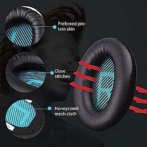 Qrivp Headphones Ear Pads Cushions Replacement - Earpads Compatible with Bose QuietComfort QC 2 15 25 35 Ear Cushions for QC2 QC15 QC25 QC35 SoundLink/SoundTrue Around-Ear II AE2 Headphones (Black)