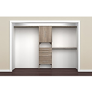 ClosetMaid 1936340 SuiteSymphony Modern 25-Inch Closet Organizer with Shelves, 2-Doors and 4-Drawers, Natural Gray