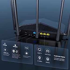 Tenda AXE5700 Smart WiFi 6E Router, Tri-Band Gigabit Wireless Router for Home, Best WiFi Router for Gaming and VR, AX Router with 5 * 6dBi High-Gain Antennas, Support WPA3, VPN, New 6GHz Band(RX27Pro)