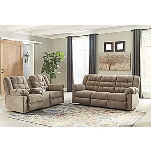 Signature Design by Ashley Workhorse Oversized Manual Reclining Sofa, Light Brown