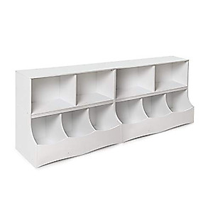 Multi-Bin Storage Organization 2 Shelf and 3 Bin Cubby Unit