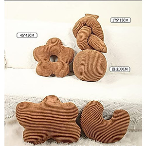 Nordic Style Soft Throw Pillow with Geometric Shape.Cloud ,The Pillow. Cushion(Flower, Brown)