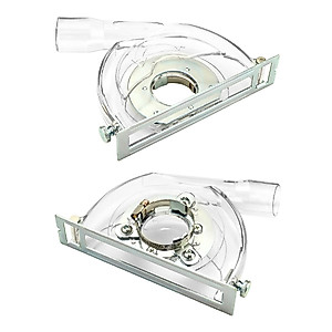 QWORK Cutting Dust Shroud for Angle Grinder 4-1/2" to 5", Transparent Cutting Dust Shroud Grinding Cover, Angle Grinder Dust Collection Attachment