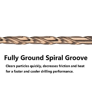 VALYRIANTOOL 1/8 in. x 6 in. Cobalt Aircraft Extension Drill Bits Set(5PCS), M35 High Speed Steel Drill Bit Extra Long Deep Hole Drilling for Stainless Steel, Plastic and Wood