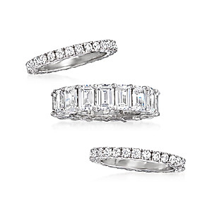 Ross-Simons 11.65 ct. t.w. CZ Jewelry Set: 3 Eternity Bands in Sterling Silver. Size 9