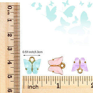 Hicarer 30 Pieces Butterfly Charms Acrylic Pendant Bracelet Charms for Jewelry DIY Necklace Bracelet Earring Making Crafting Accessory (Multicolor)