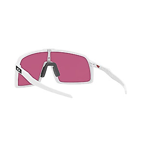 Oakley Men's OO9406 Sutro Rectangular Sunglasses, Polished White/Prizm Field, 37 mm