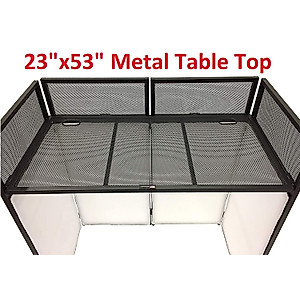 Jumbo 53" Wide DJ Event Facade White/Black Scrim Booth Two Top Corner Table Tops 23"x53" Table! Padded Carrying Case! All Aluminum Build!
