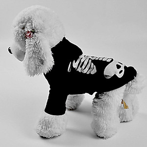 ULTECHNOVO Boys Costumes Halloween Dog Hoodie Glow in The Dark- Skeleton Dog Costumes- Flexible Ghost Jumpsuit Pet Clothing for Small Medium Large Dogs Cats Plain Hoodies