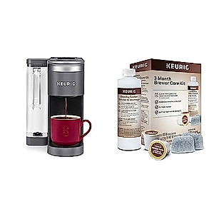 Keurig K-Supreme SMART Coffee Maker, Gray & 3-Month Brewer Maintenance Kit Includes Descaling Solution, Water Filter Cartridges & Rinse Pods, Compatible Classic/1.0 & 2.0 K-Cup Coffee Makers, 7 Count