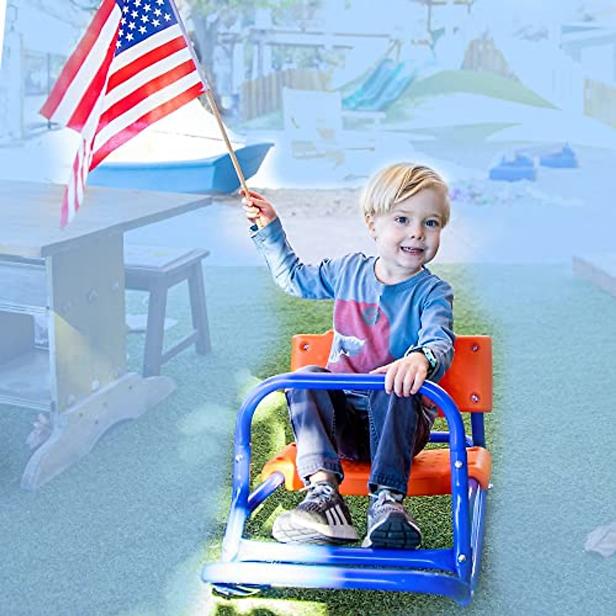 PLATPORTS Rocking Seesaw for Kids - Teeter Totter Kids Outdoor - Toddler See Saw - Playground Outdoor Equipment - Age 3 4 5