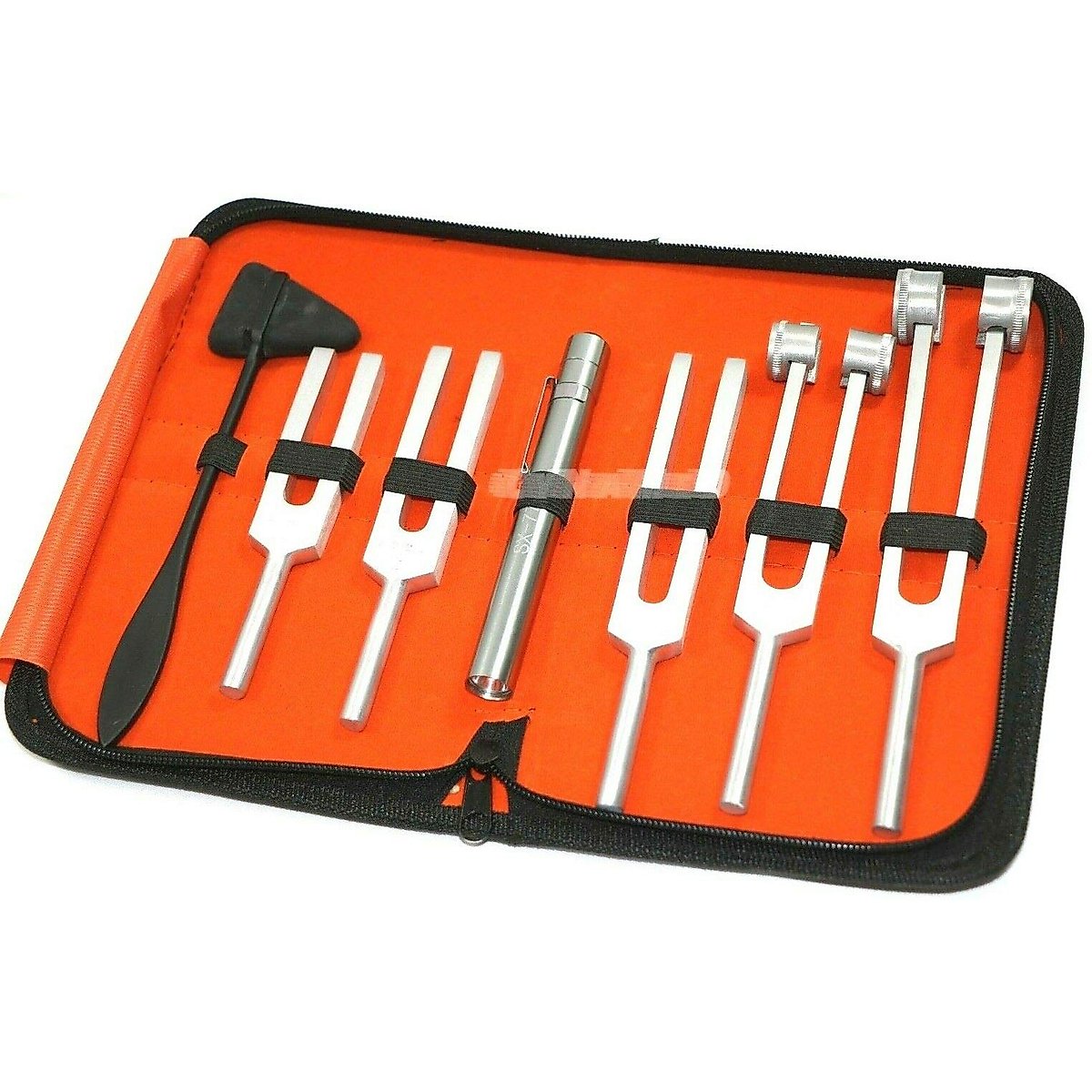 7 Ea Tuning Fork Set Chiropractic Physical Diagnostic Instruments with Reusable Penlight