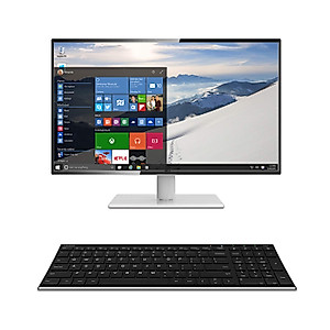 Arteck USB Wireless Keyboard Stainless Steel Ultra Slim Keyboard with Numeric Keypad for Computer/PC/Laptop and Windows 11/10/8 Rechargeable Battery
