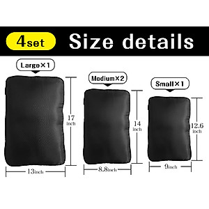 MTK Compression Packing Cubes for Suitcases,Travel packing cubes,Separate Compartments,Lightweight Luggage Suitcase Organizer Bags,Packing Organizers as Travel Accessories,4Set