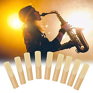 10PCs Tenor Saxophone Reeds Tenor Sax Accessories With Plastic Protective Cover Woodwind Musical Instrument Accessories for Beginners Educators Students