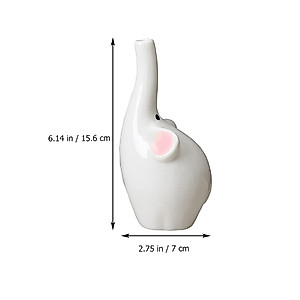 BESPORTBLE Cartoon Elephant Vase Flower White Pot Ceramics Flower Pot Ceramics Ornament Ceramics Vase Indoor Vase Adornment White Vase Cartoon Vase Ornament Elephant Adornment