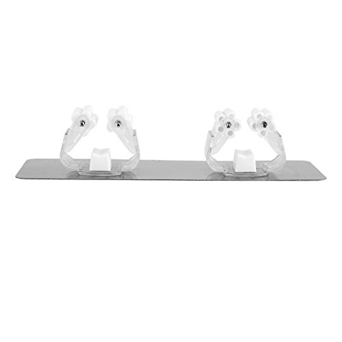 GLOGLOW Wall Mount Self Adhesive Mop & Broom Holder Organizer Tools Storage Rack (White),Wall Stickers