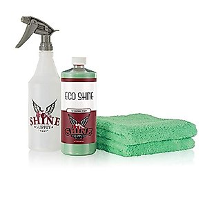 ECO Shine Waterless Wash Concentrate Kit (Dilute to Make 4 GALLONS Worth of Waterless Vehicle Wash!) - Spray Wash for Detailing/Maintenance: Cars, Boats, Motorcycles, RVs, UTVs - Just Spray and Wipe!