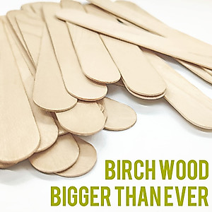 WISYOK 8'' Jumbo Craft Sticks - 90PCS Extra Large Natural Premium Wood, Ice Cream Sticks, Jumbo Sticks, Large Tongue Depressors, Plant Labels, Hair Removal and Waxing Supplies, Crafting