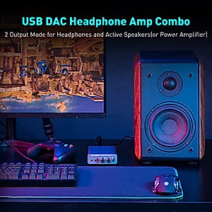 Fosi Audio K5 Pro Gaming DAC Headphone Amplifier Mini Hi-Fi Stereo Digital-to-Analog Audio Converter USB Type C/Optical/Coaxial to RCA/3.5MM AUX for PS5/PC/MAC/Computer