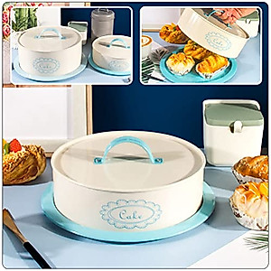 Metal Cake Carrier Cake Server with Lid Cake Cover Cake storage Tin Sweet Stuff Cake Holder Cream Dessert Carrier for Kitchen Countertop Cake Storage Container with Handle