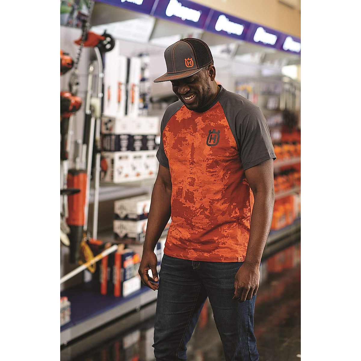 Husqvarna Short Sleeve Unisex T-Shirt, Orange, Medium